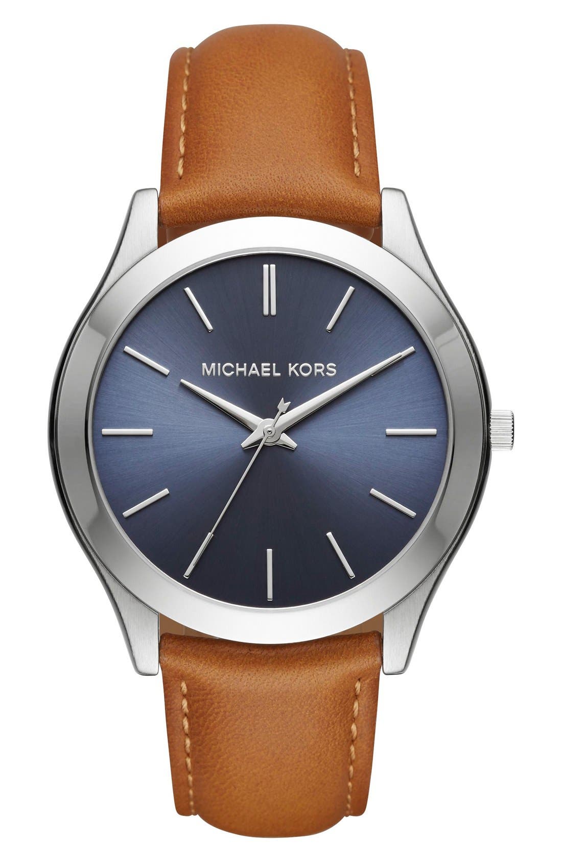 Michael Kors 'Slim Runway' Leather Strap Watch, 44mm | Nordstrom