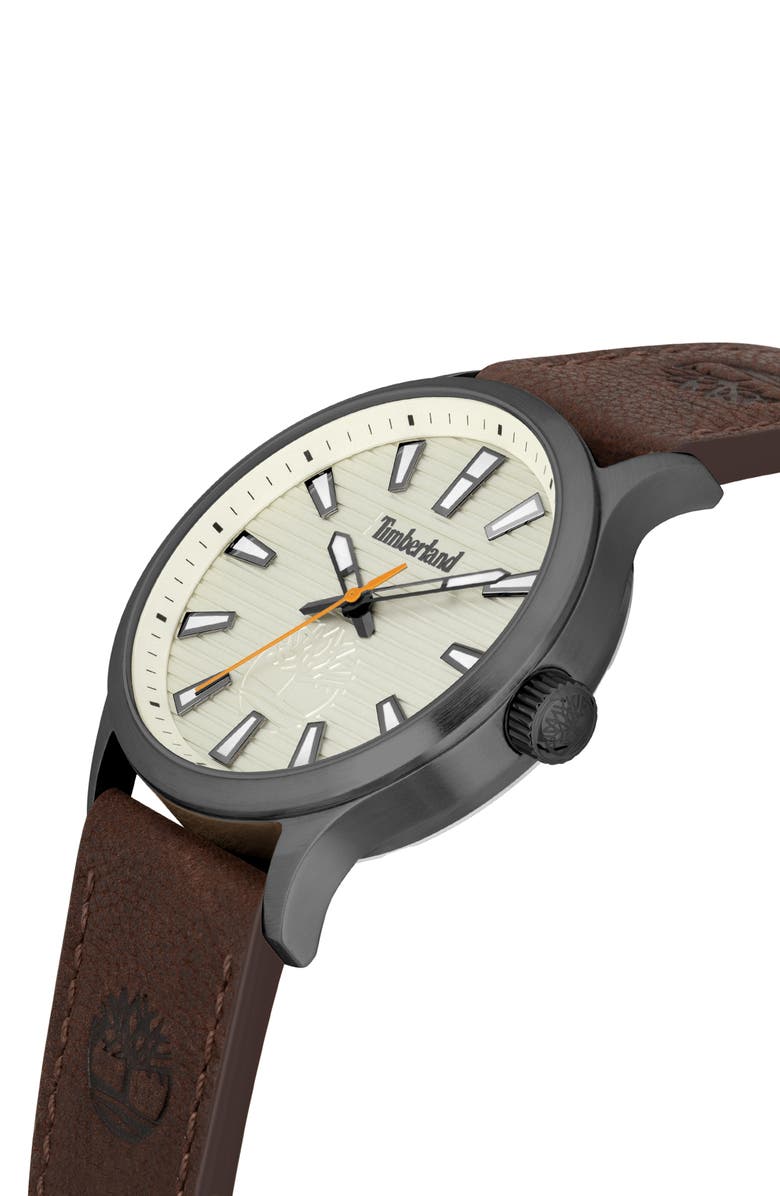 Timberland Trumbull Leather Strap Watch, 45mm | Nordstrom