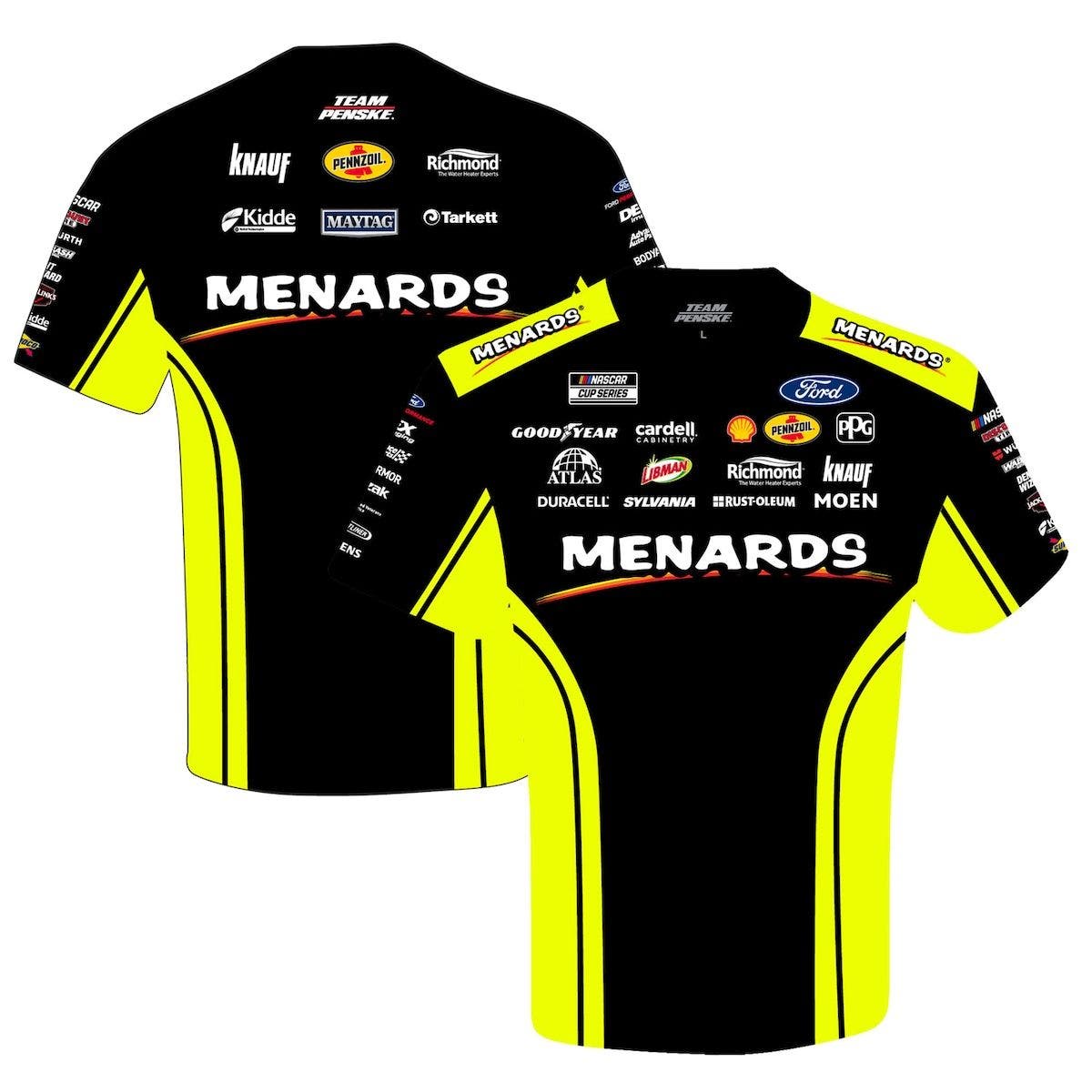 TEAM PENSKE Men's Team Penske White Ryan Blaney Menards Sublimated ...