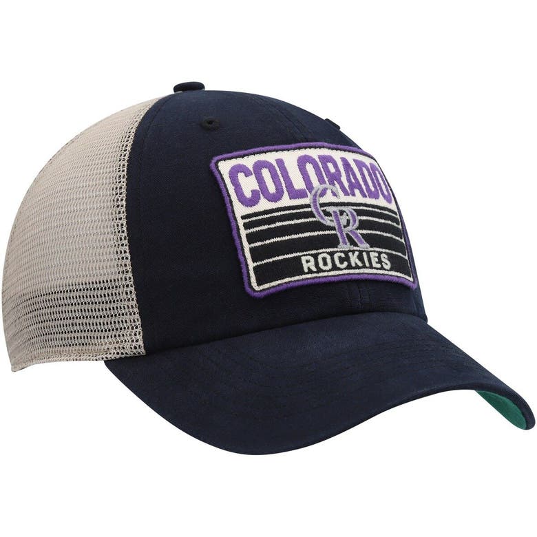 47 ' Black Colorado Rockies Four Stroke Clean Up Trucker Snapback Hat ...