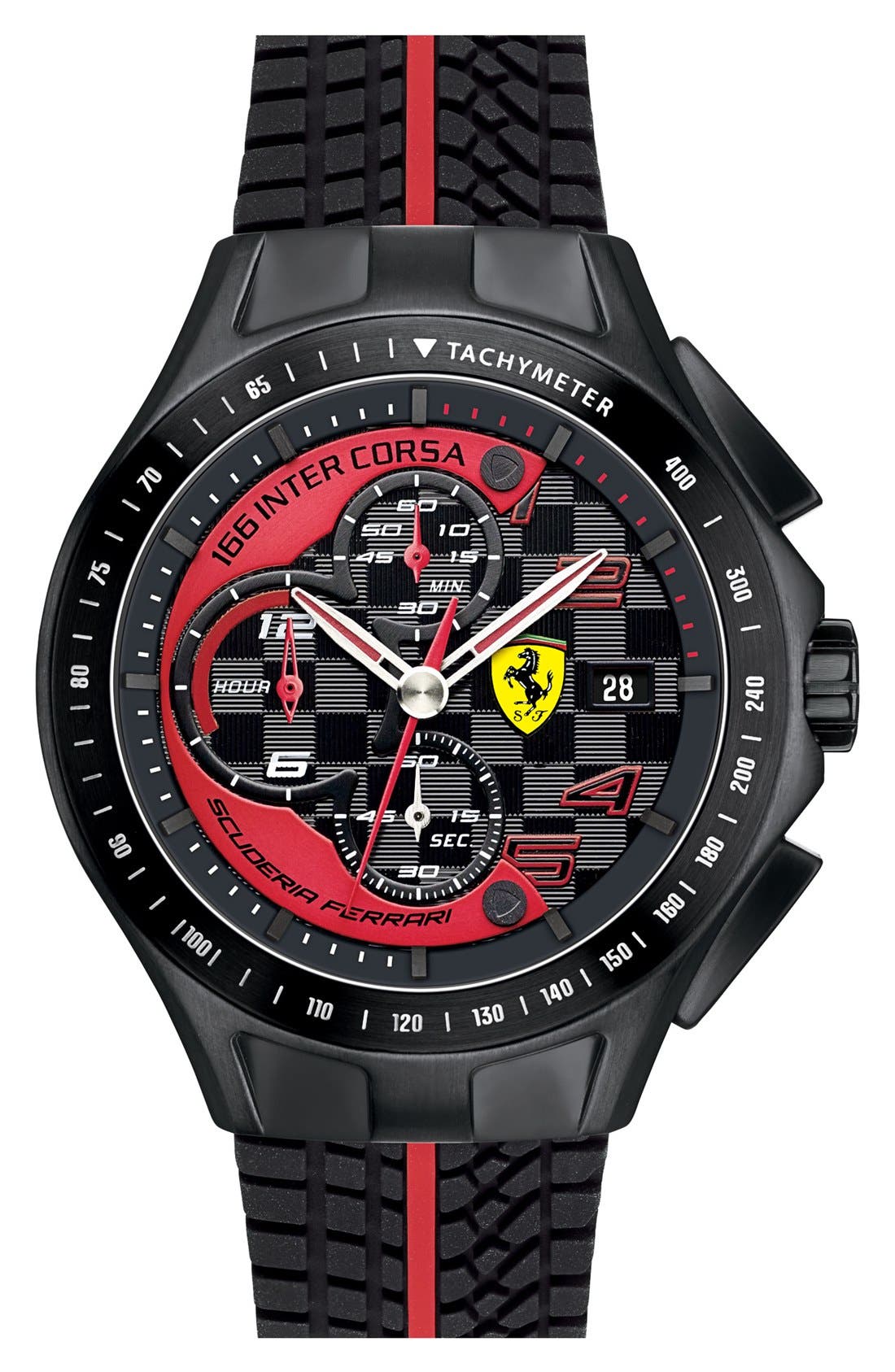Scuderia Ferrari 'Race Day' Chronograph Silicone Strap Watch, 44mm ...