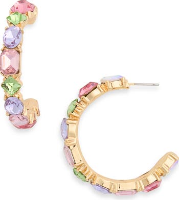 Stephan & Co. Stone Hoop Earrings | Nordstromrack