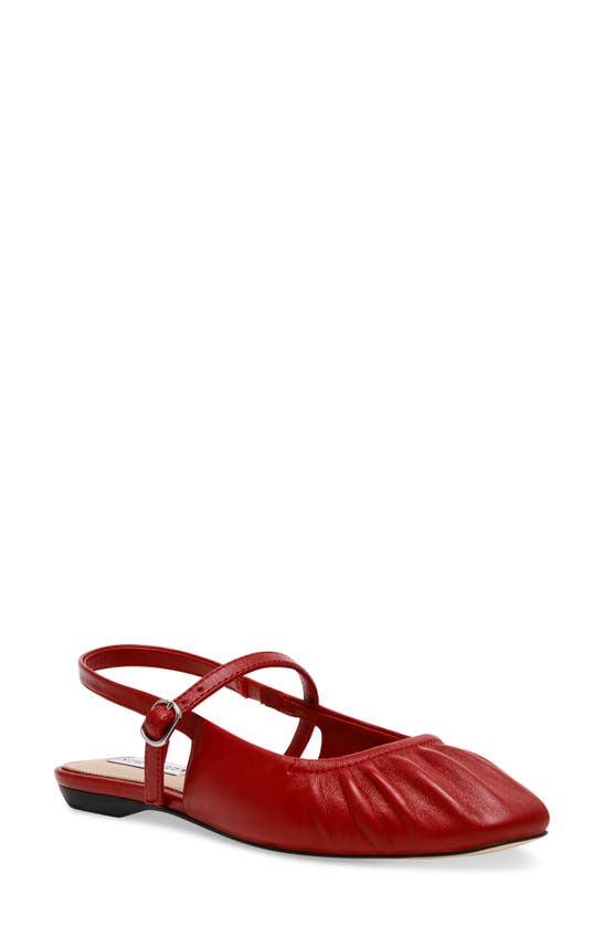 Steve Madden Garson Mary Jane Slingback Flat In Red Leather | ModeSens