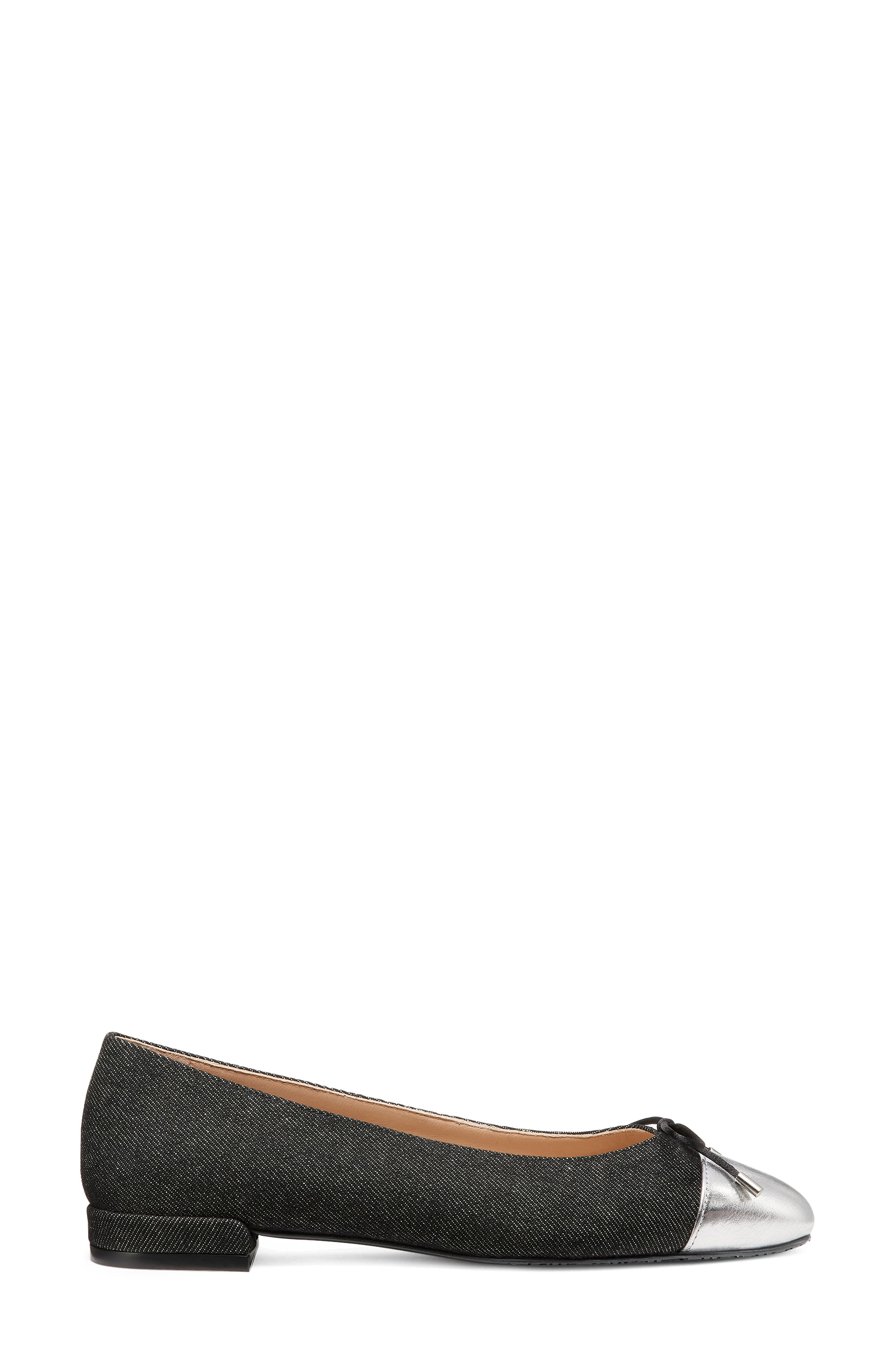 Stuart Weitzman Sleek Cap Toe Bow Flat (Women) | Nordstrom