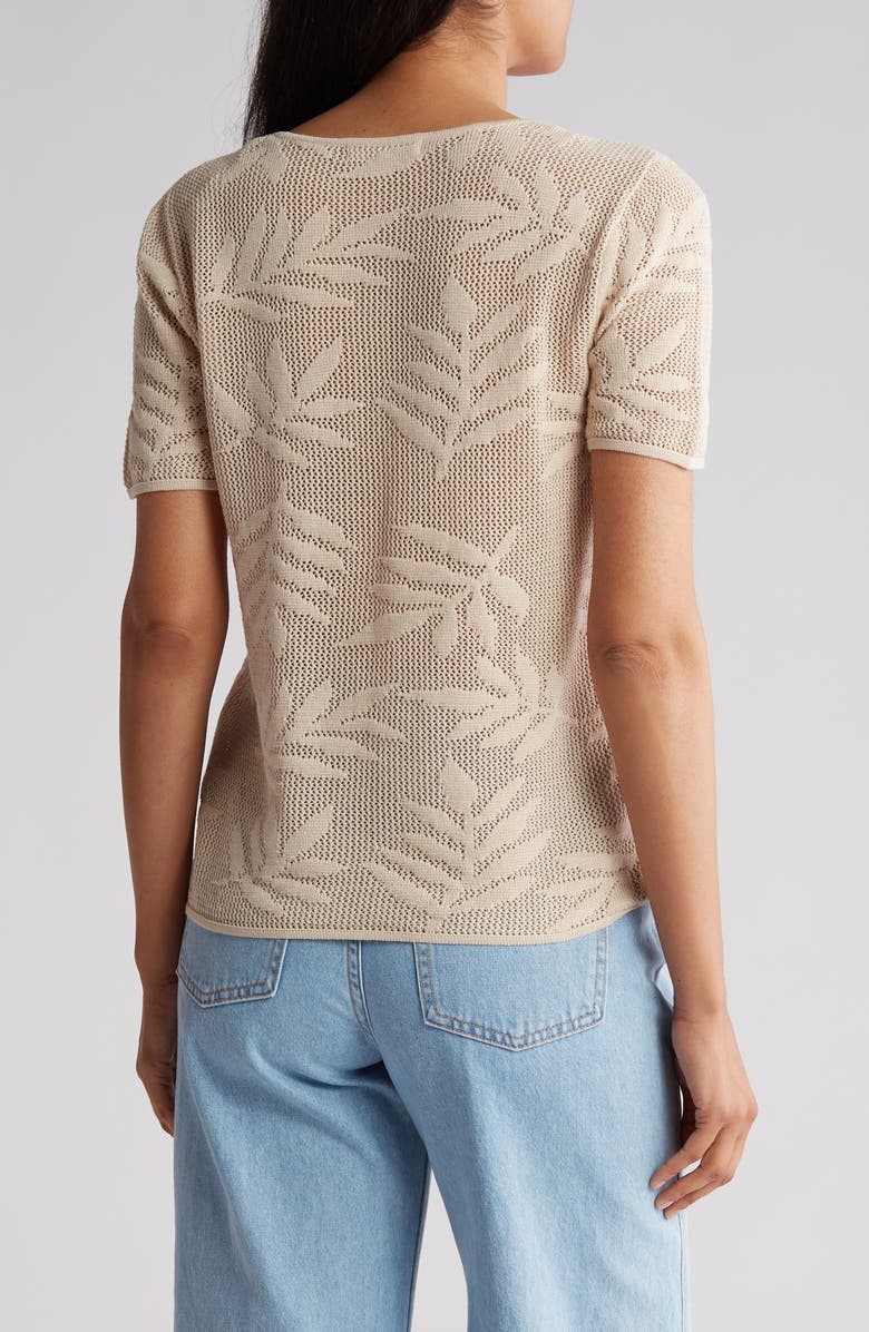 DR2 by Daniel Rainn Cotton Jacquard Short Sleeve Sweater | Nordstromrack