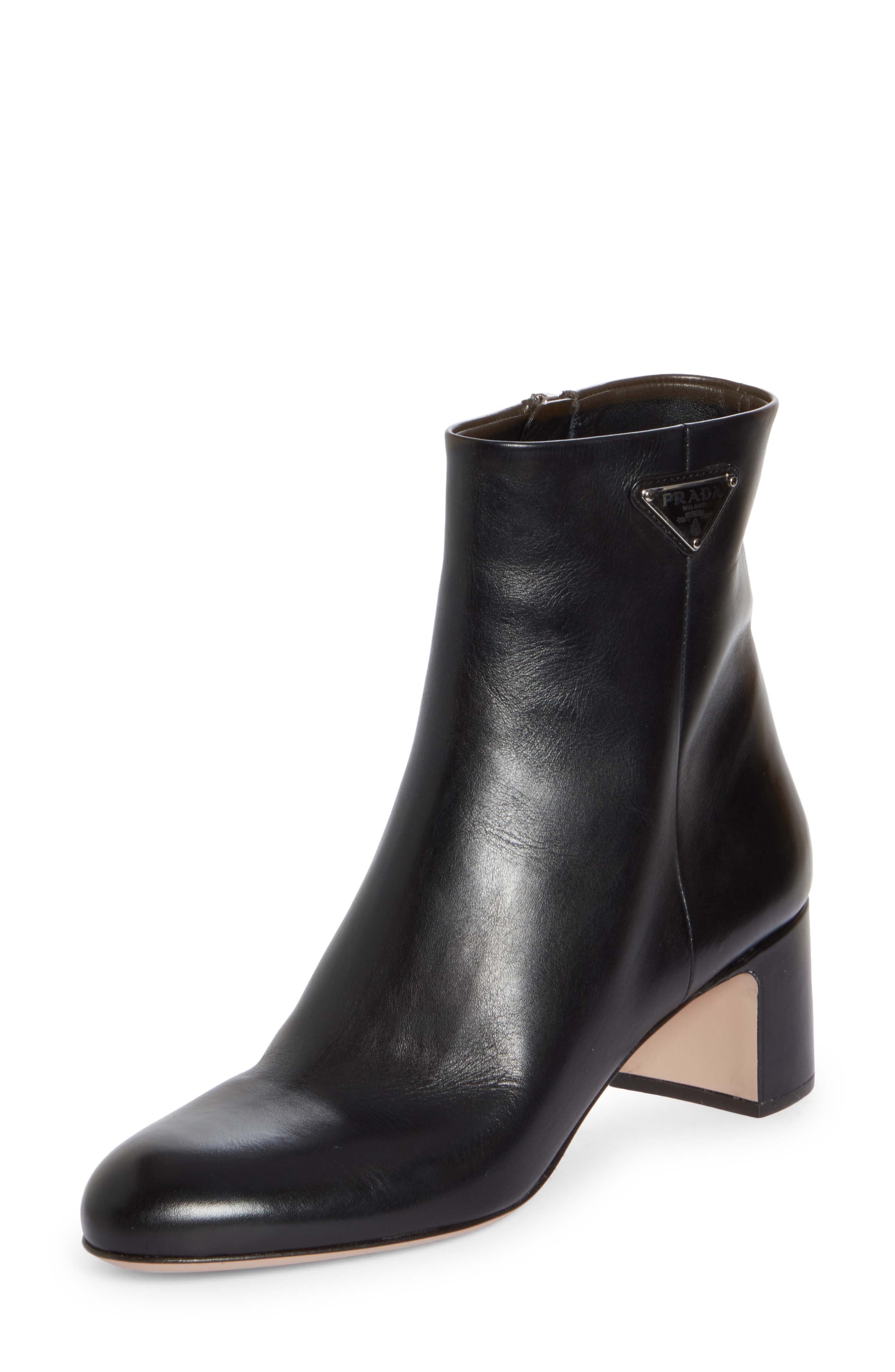 Prada Logo Block Heel Bootie | Nordstrom