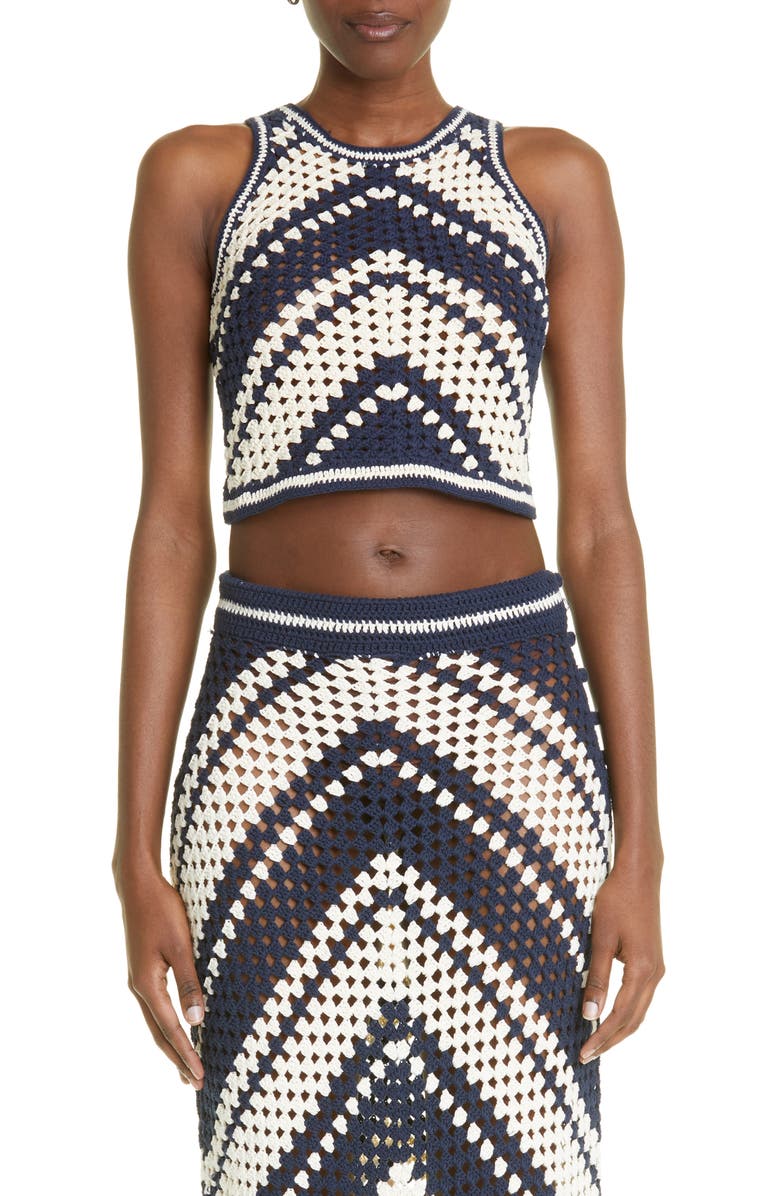Zimmermann Chintz Cotton Crochet Crop Top | Nordstrom