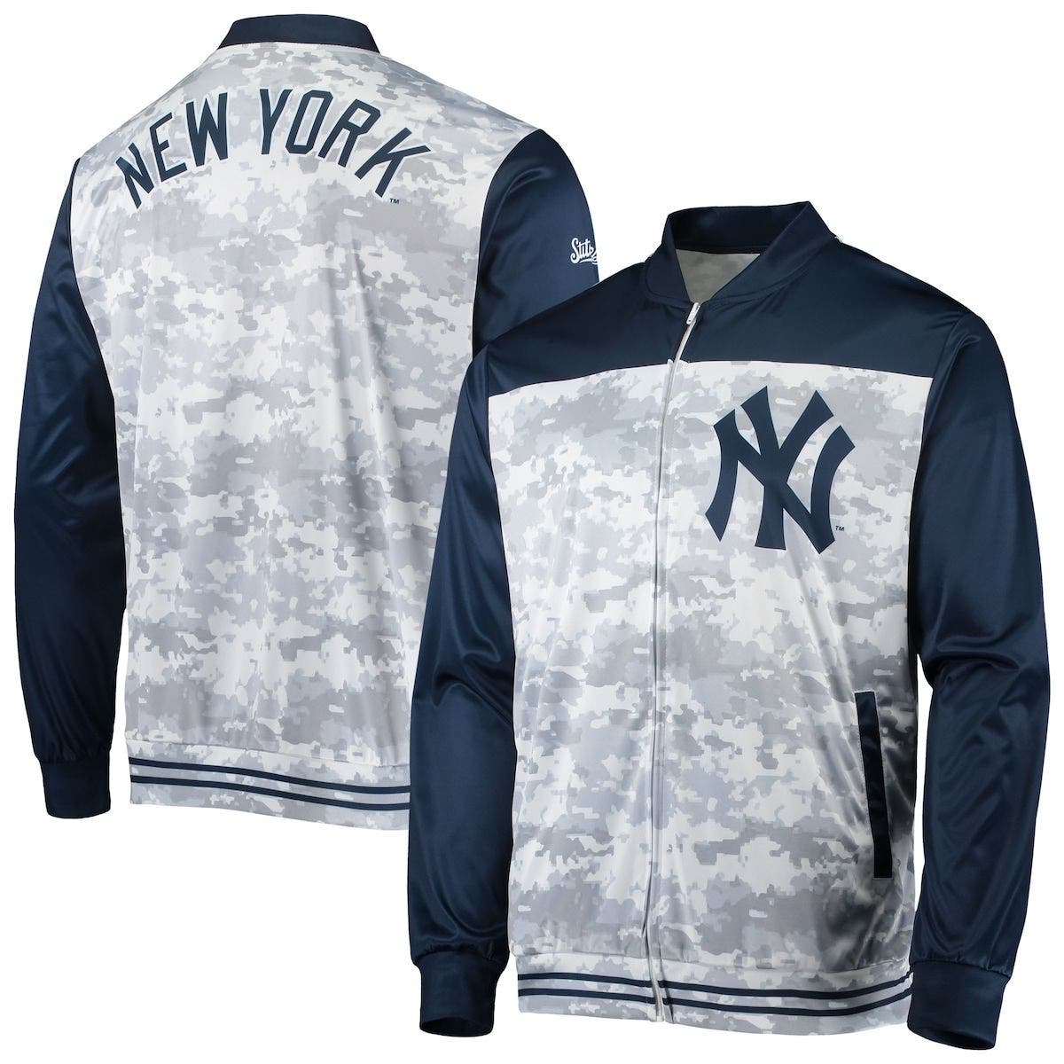 STITCHES Men's Stitches Navy New York Yankees Camo Full-Zip Jacket ...