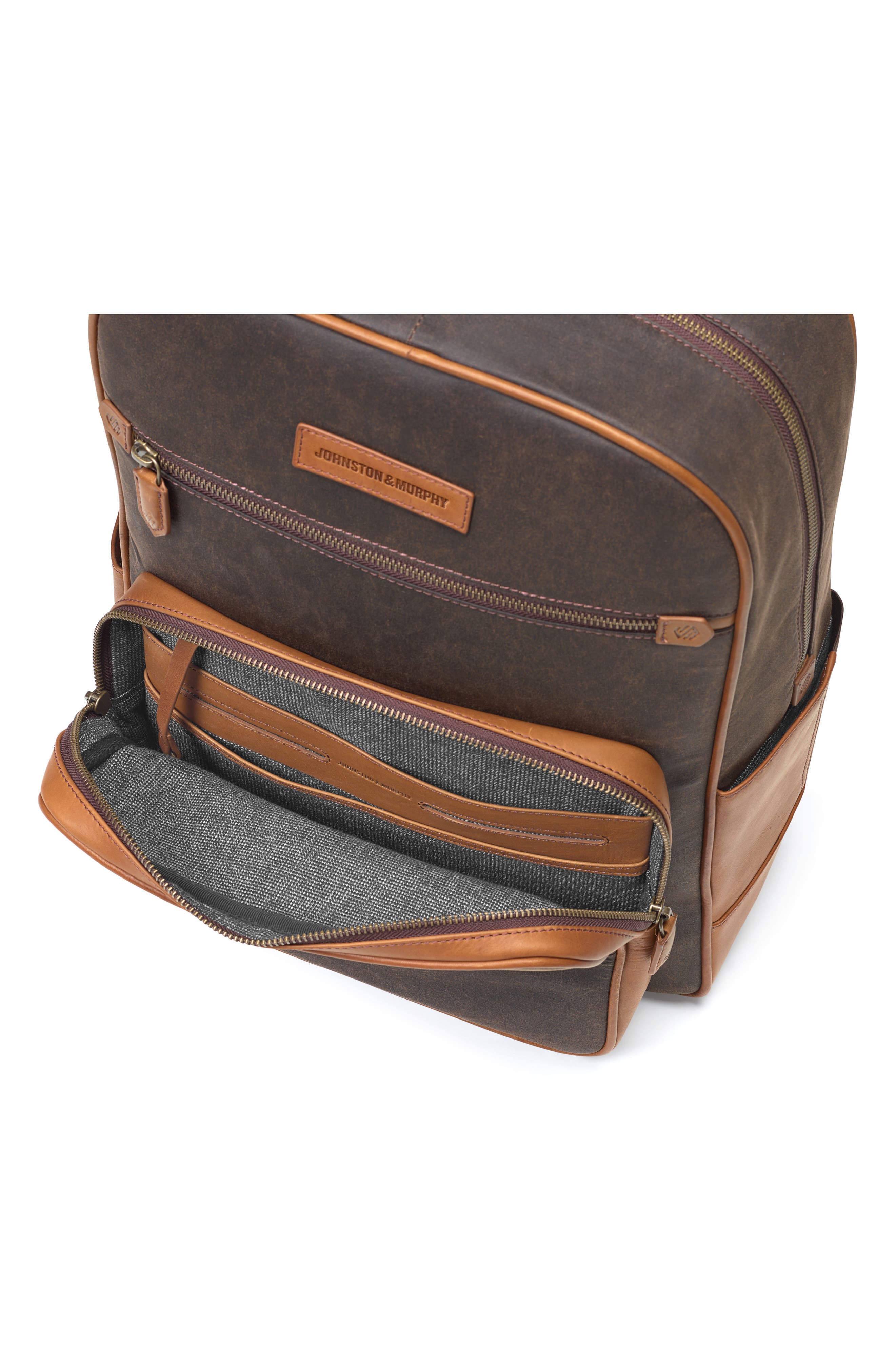 Johnston & Murphy Rhodes Cotton Canvas & Leather Backpack | Nordstrom