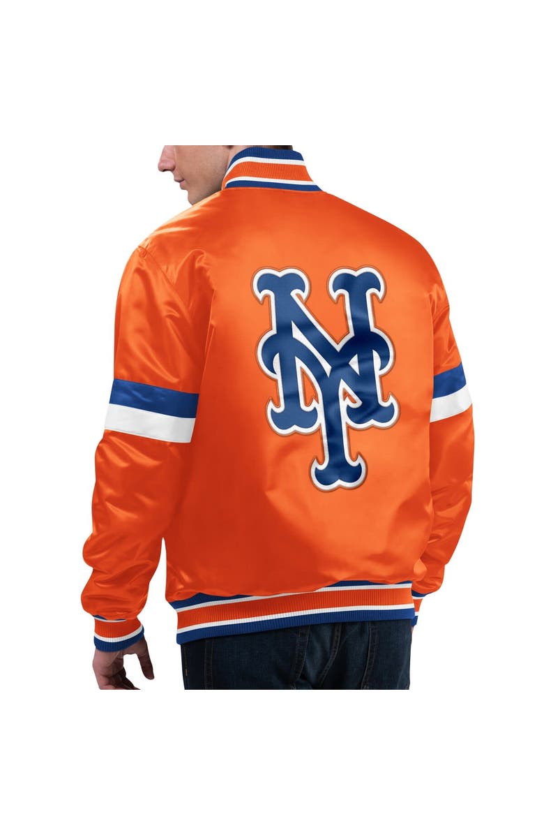 STARTER Men's Starter Orange New York Mets Home Game Satin Full-Snap ...