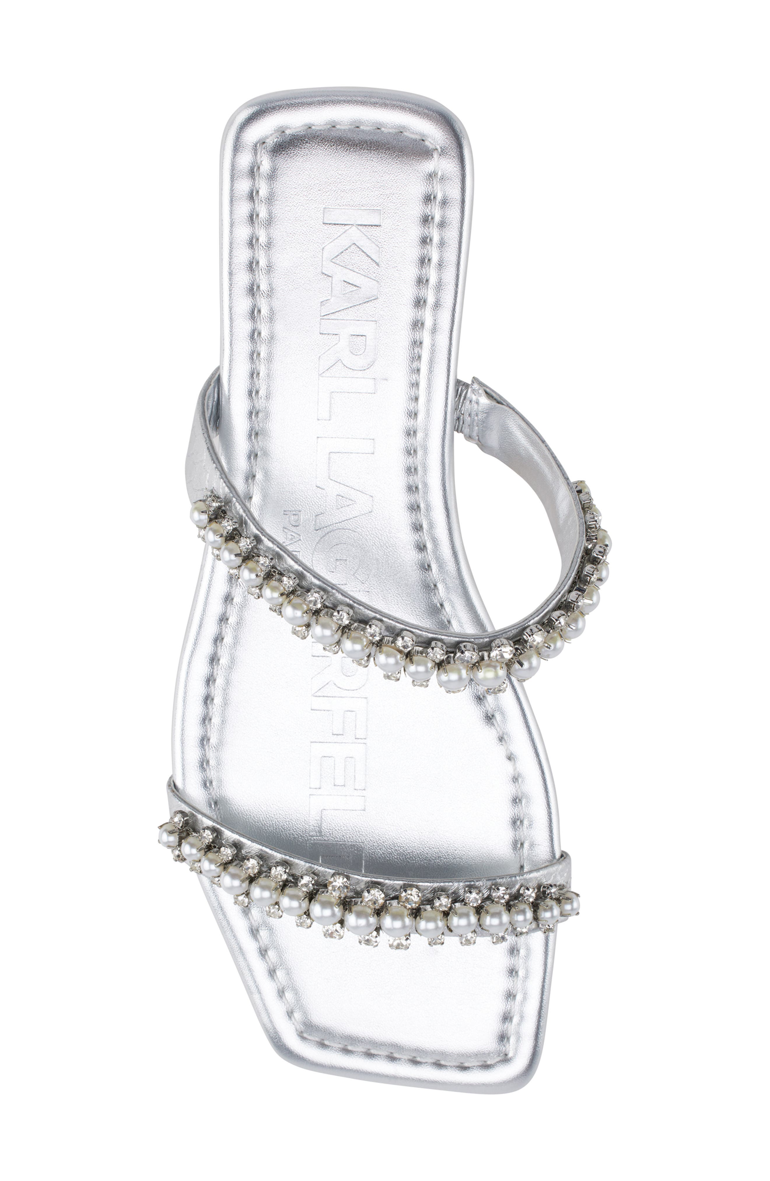 KARL LAGERFELD PARIS Payzlee Rhinestone Slide Sandal (Women ...