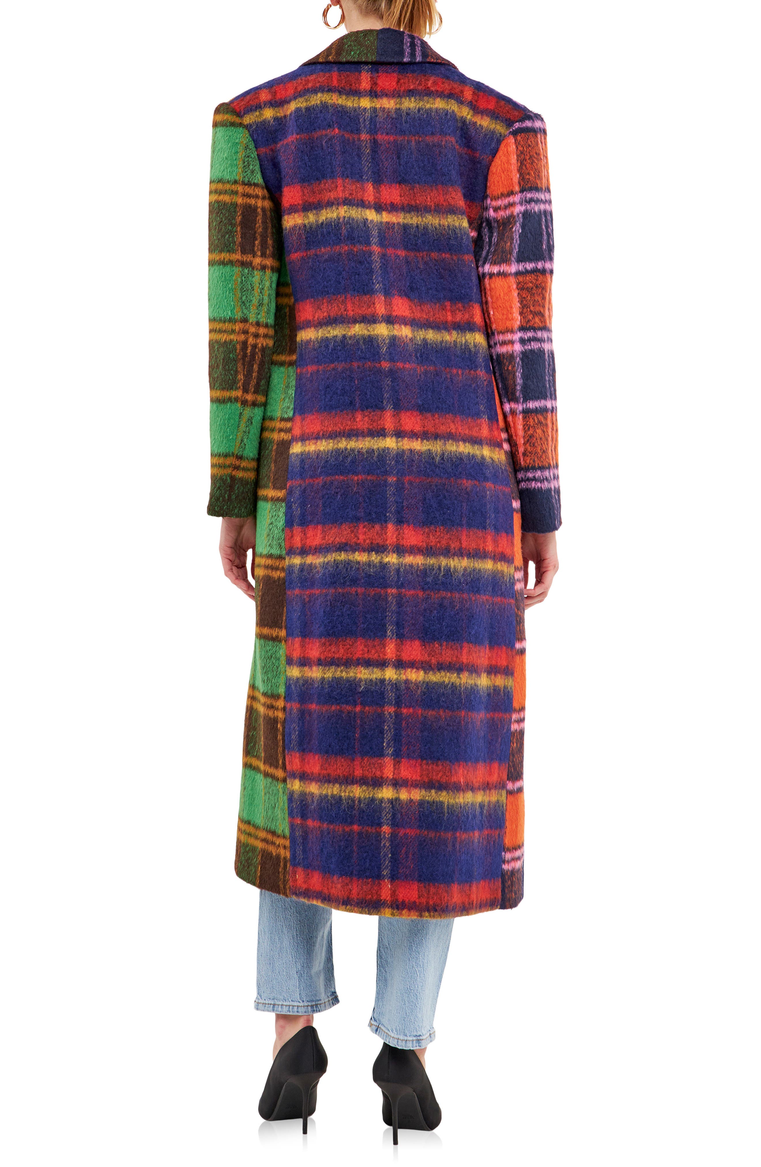 English Factory Colorblock Plaid Trench Coat | Nordstrom