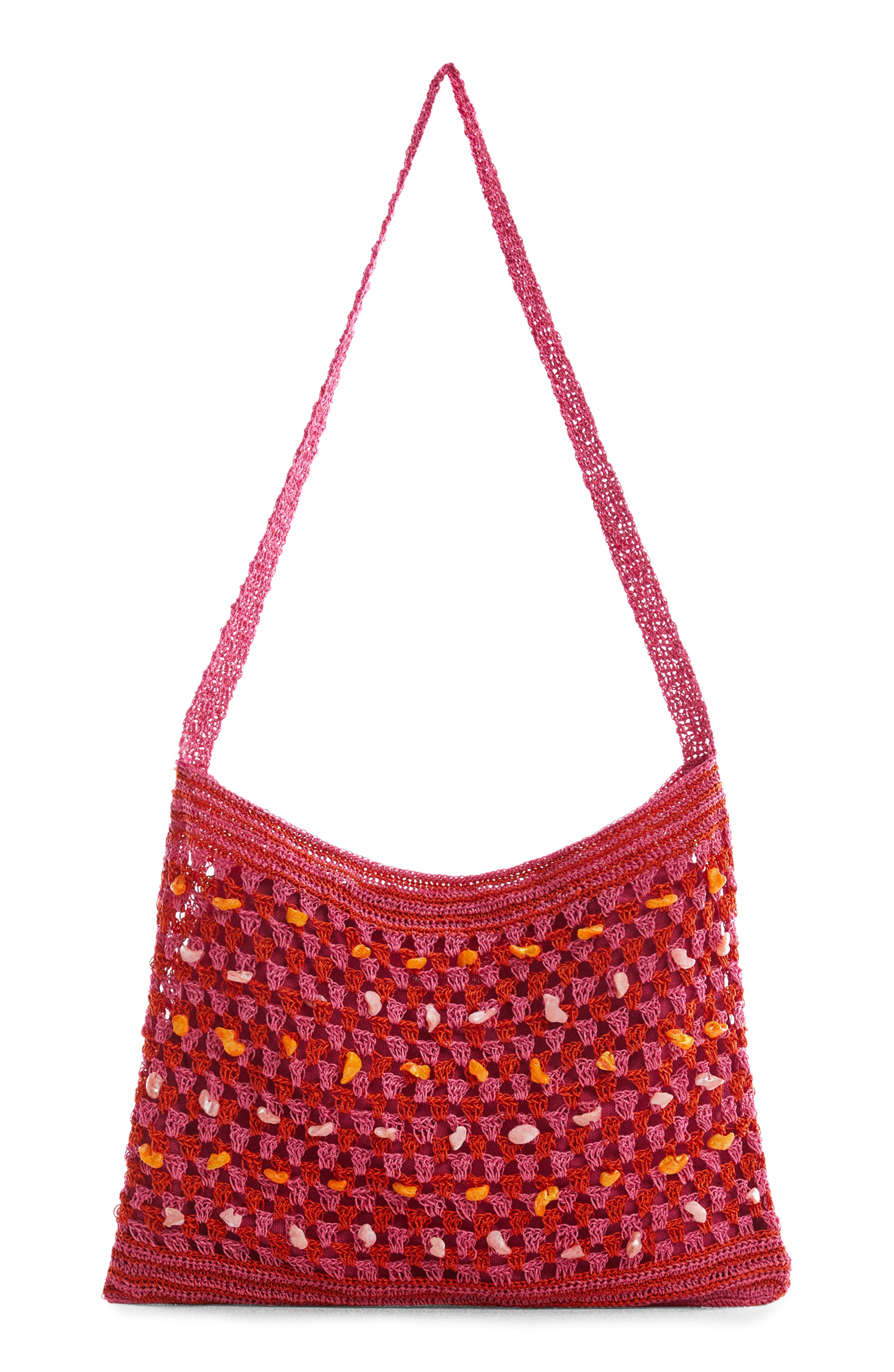 MANGO Shell Detail Crocheted Shoulder Bag | Nordstrom