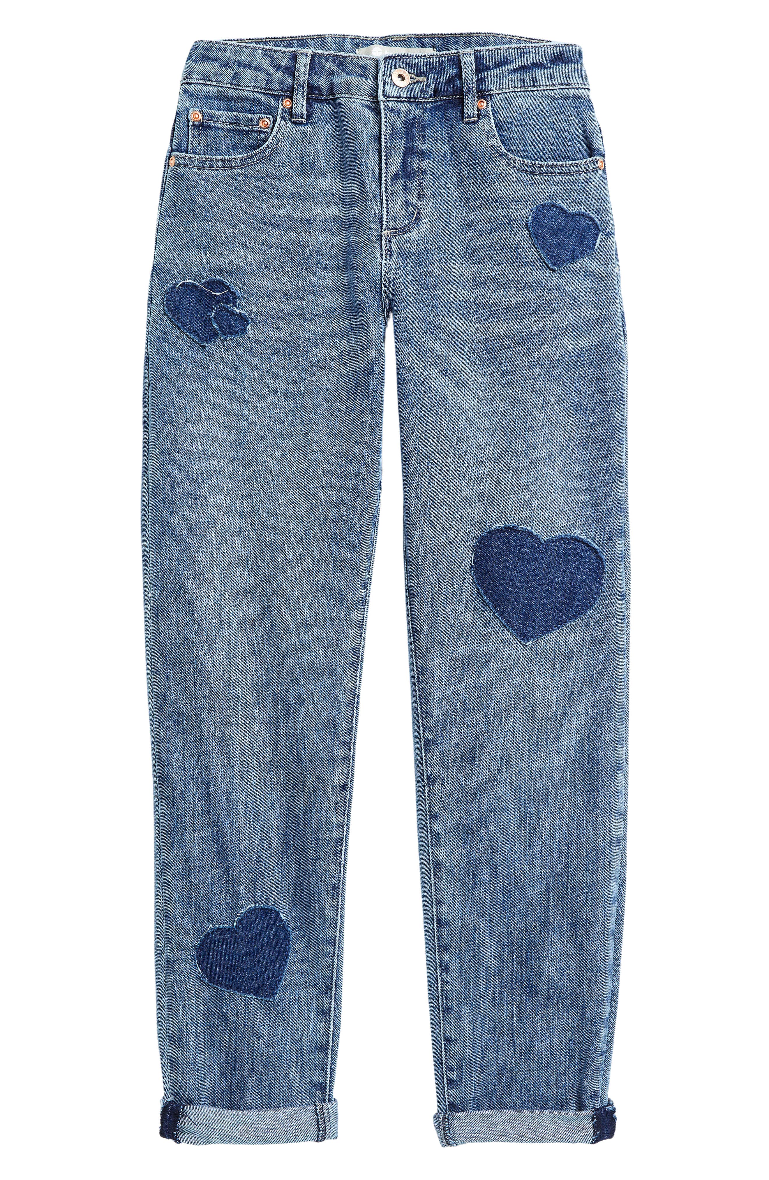 Tractr Kids' Heart Patch Jeans | Nordstromrack