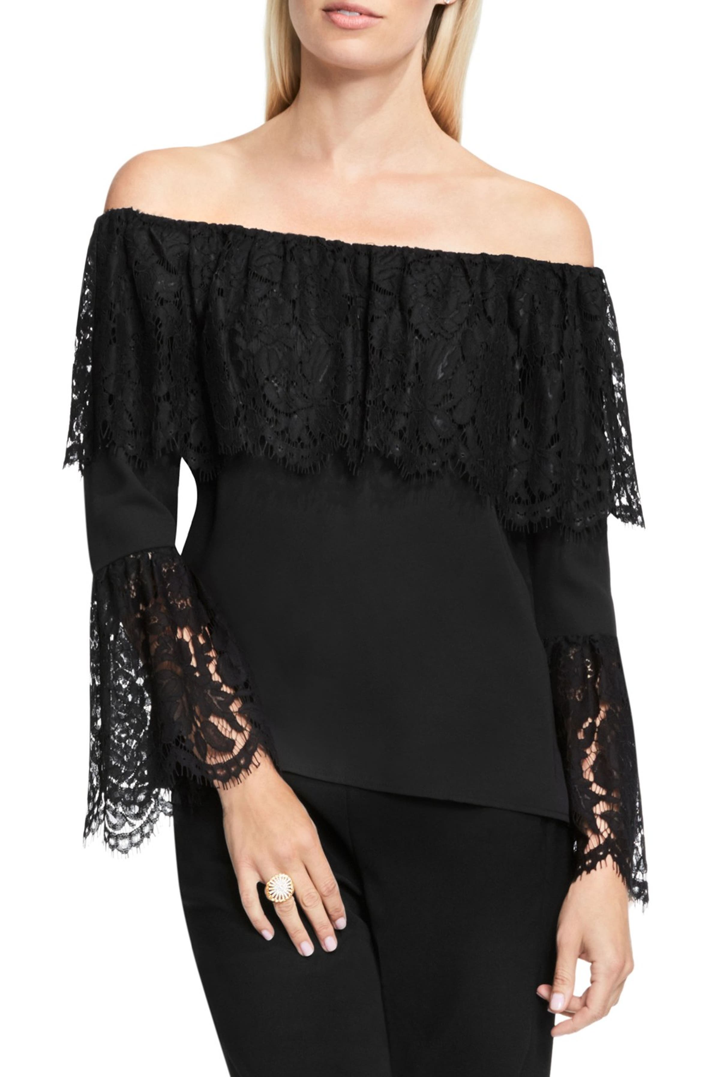 Vince Camuto Lace Trim Off The Shoulder Blouse Nordstrom