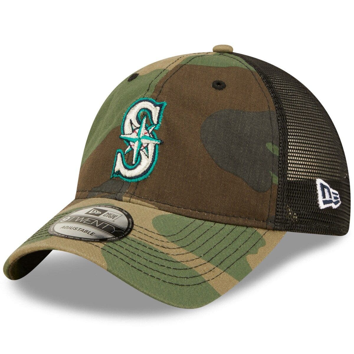 New Era Men's New Era Camo Seattle Mariners 9TWENTY Trucker Snapback ...