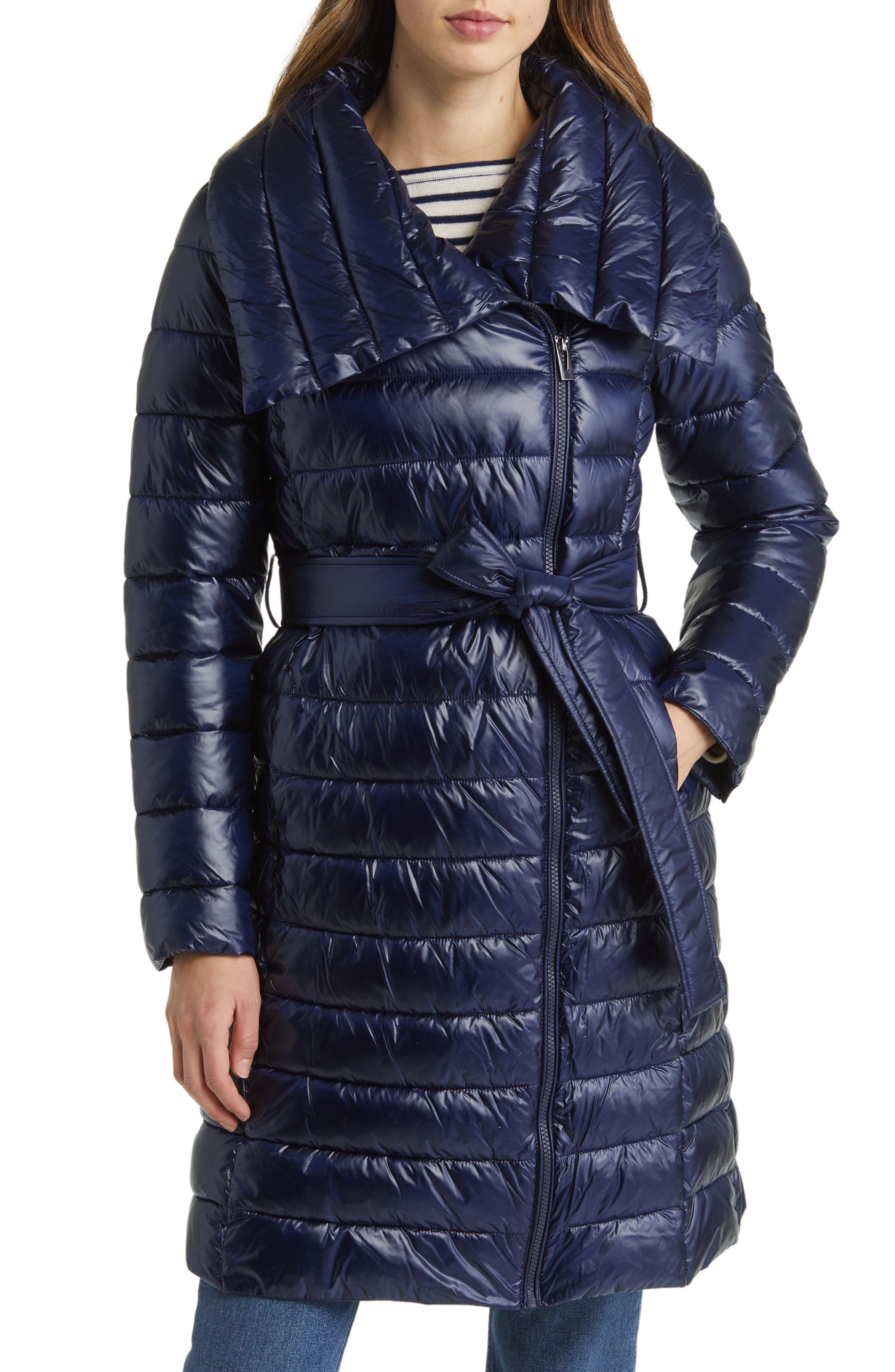 Via Spiga Asymmetrical Zip Front Faux Down Puffer | Nordstrom
