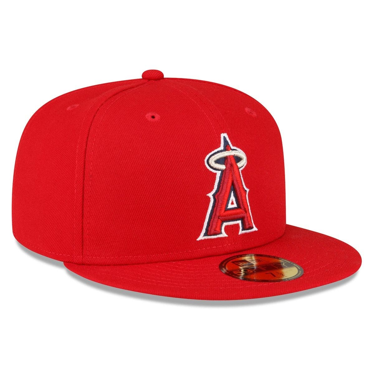 New Era Men's New Era Red Los Angeles Angels Throwback Authentic ...