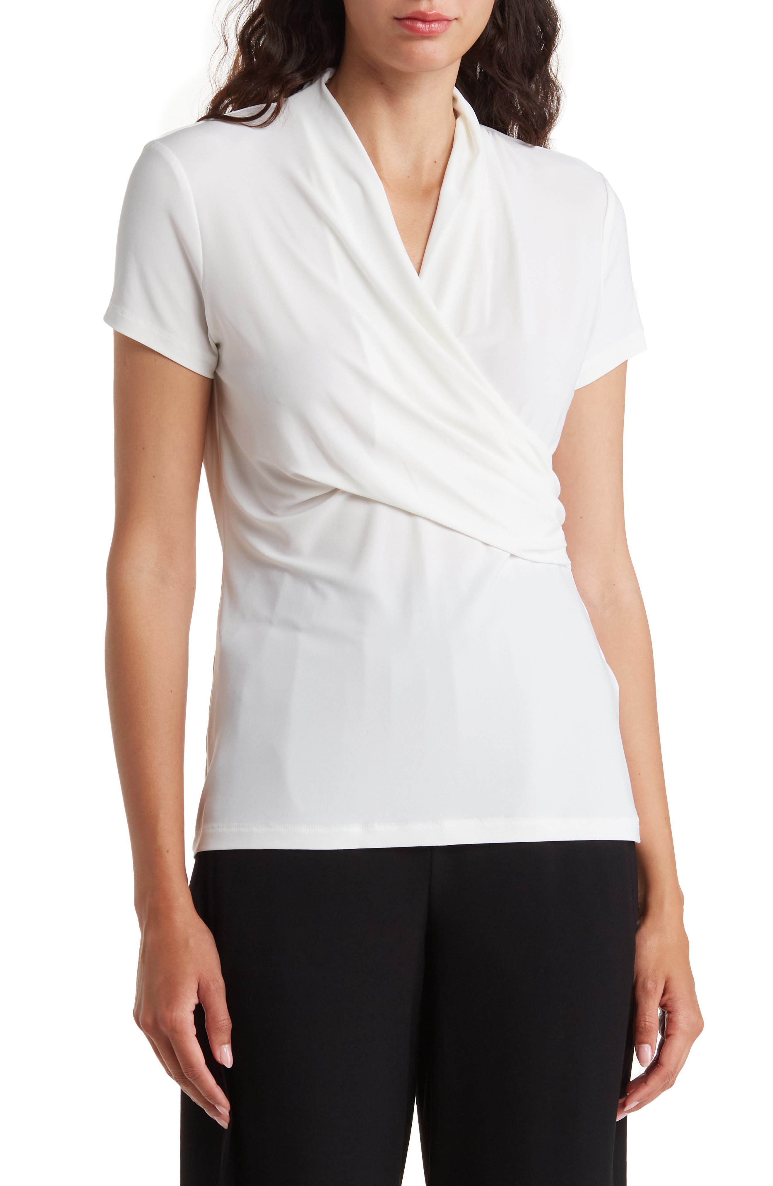 DKNY Cowl Neck Side Ruched Top | Nordstromrack