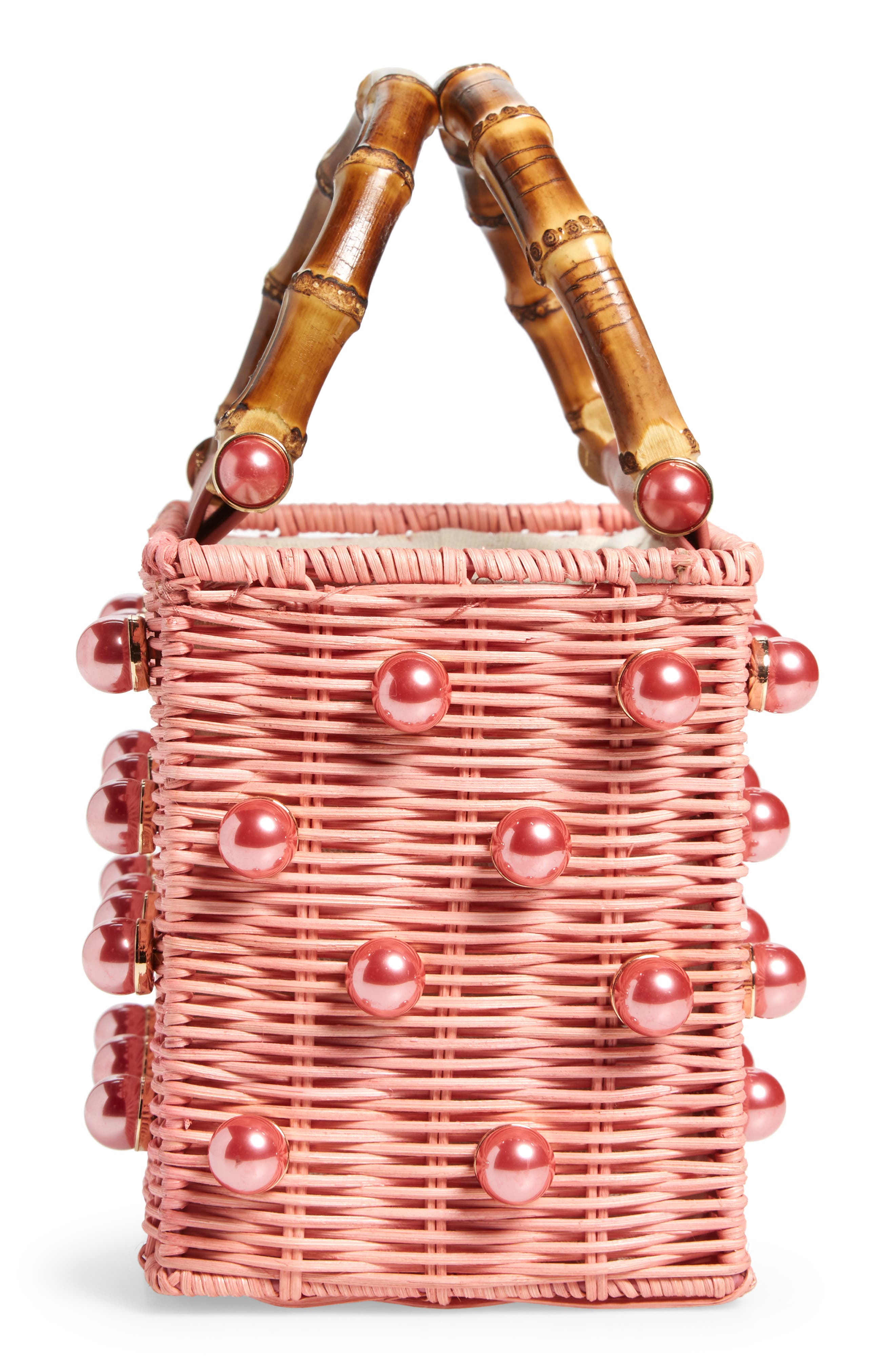 btb Los Angeles Chloe Imitation Pearl Rattan Bag | Nordstrom