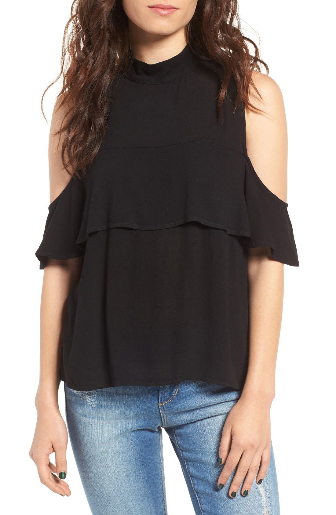 BP. Ruffle Cold Shoulder Top | Nordstrom