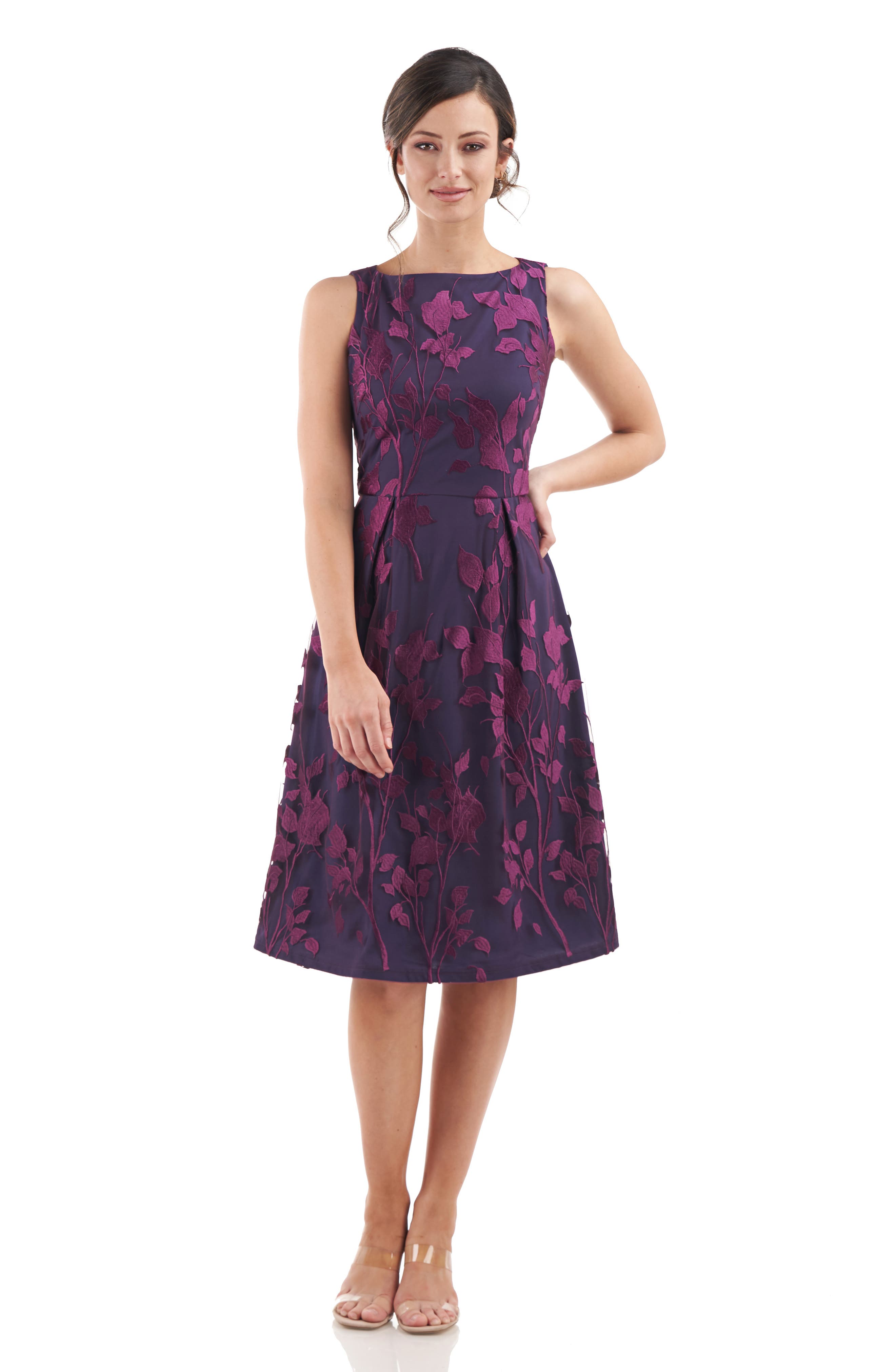 JS Collections Diana Embroidered Mesh Cocktail Dress | Nordstrom