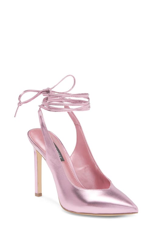Nine West Talon Metallic Leather Pump in Light Metallic Pink | Smart Closet