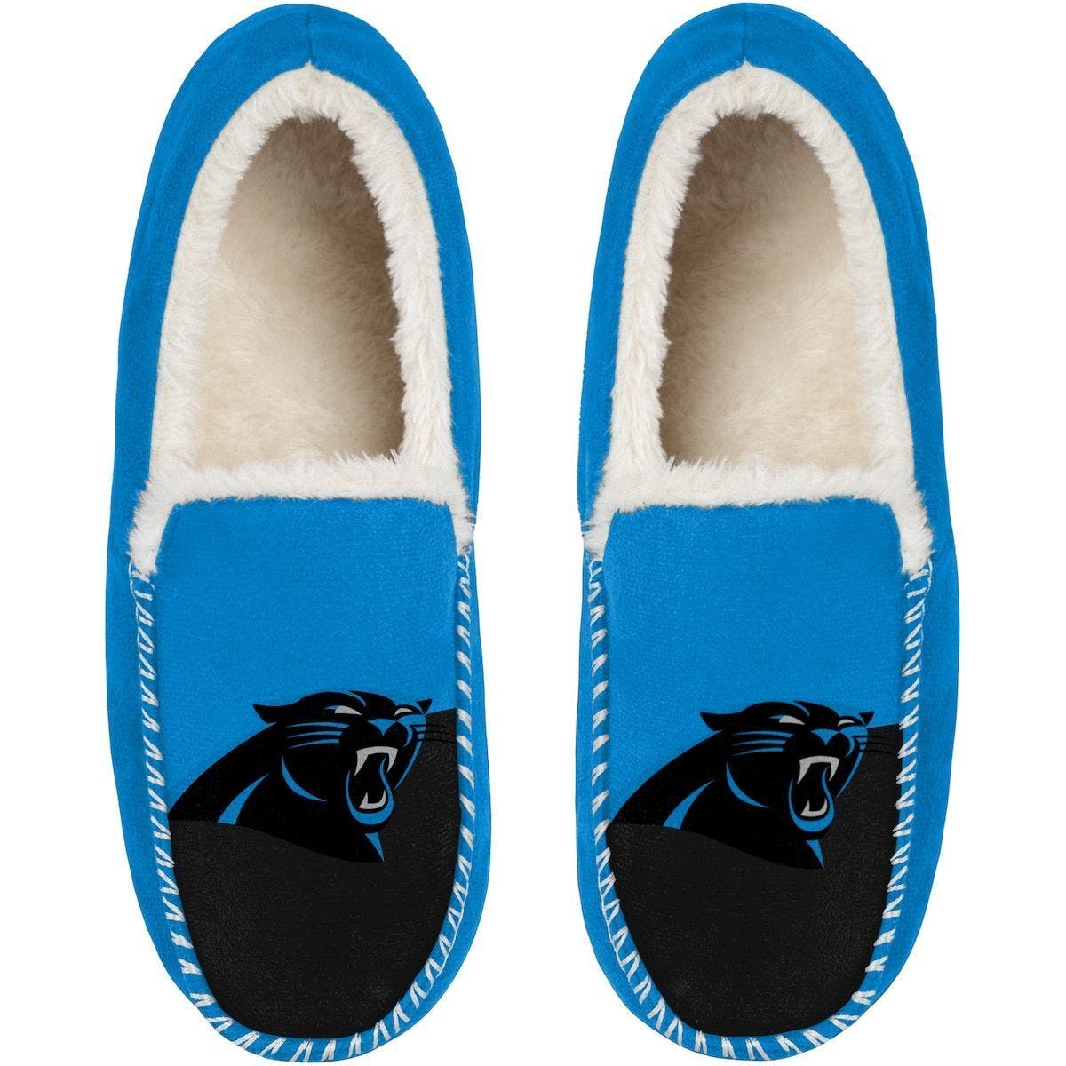 FOCO Men's FOCO Carolina Panthers Colorblock Moccasin Slippers | Nordstrom