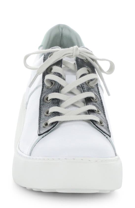 Fly London Delf Platform Wedge Sneaker In White/ Graph/ Mynt Dublin ...