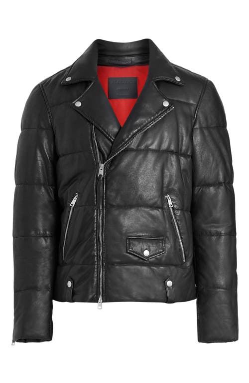 Allsaints Ryder Quilted Puffer Leather Biker Jacket In Black | ModeSens