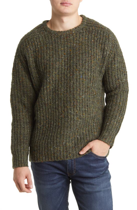 Wythe Donegal Wool Sweater In Olive Drab | ModeSens