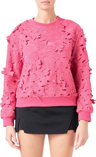 Endless Rose Floral Lace Sweatshirt | Nordstrom