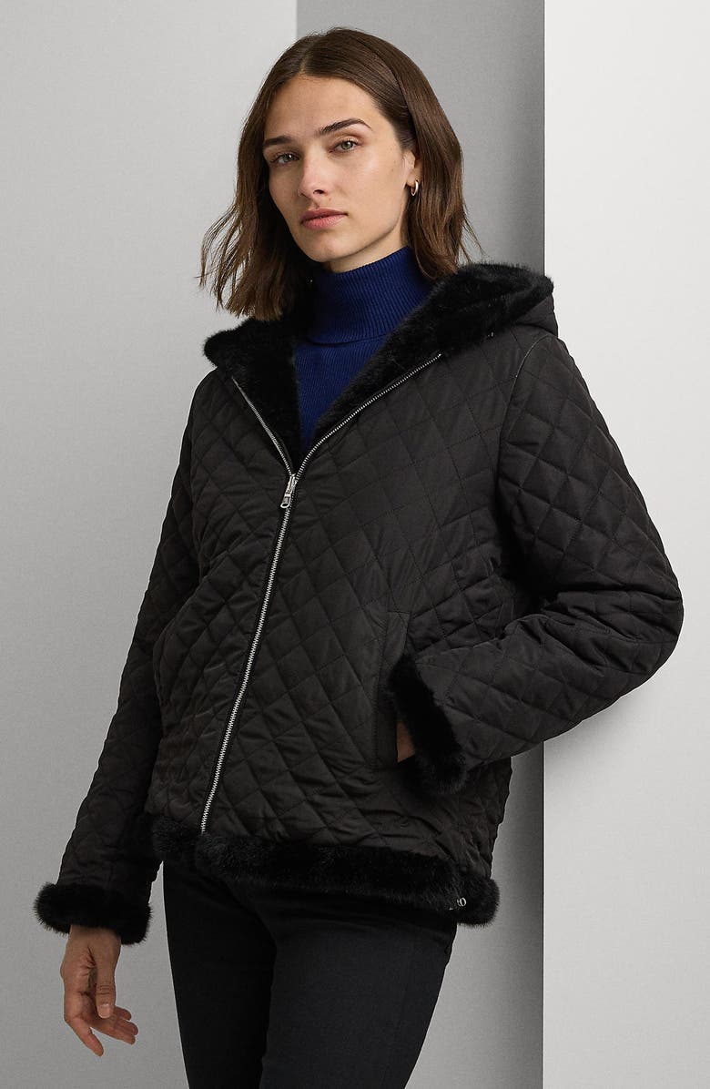 Lauren Ralph Lauren Reversible Faux Fur Quilted Jacket | Nordstrom