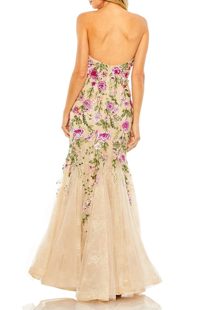 Mac Duggal Floral Embroidered Strapless Mermaid Gown Nordstrom