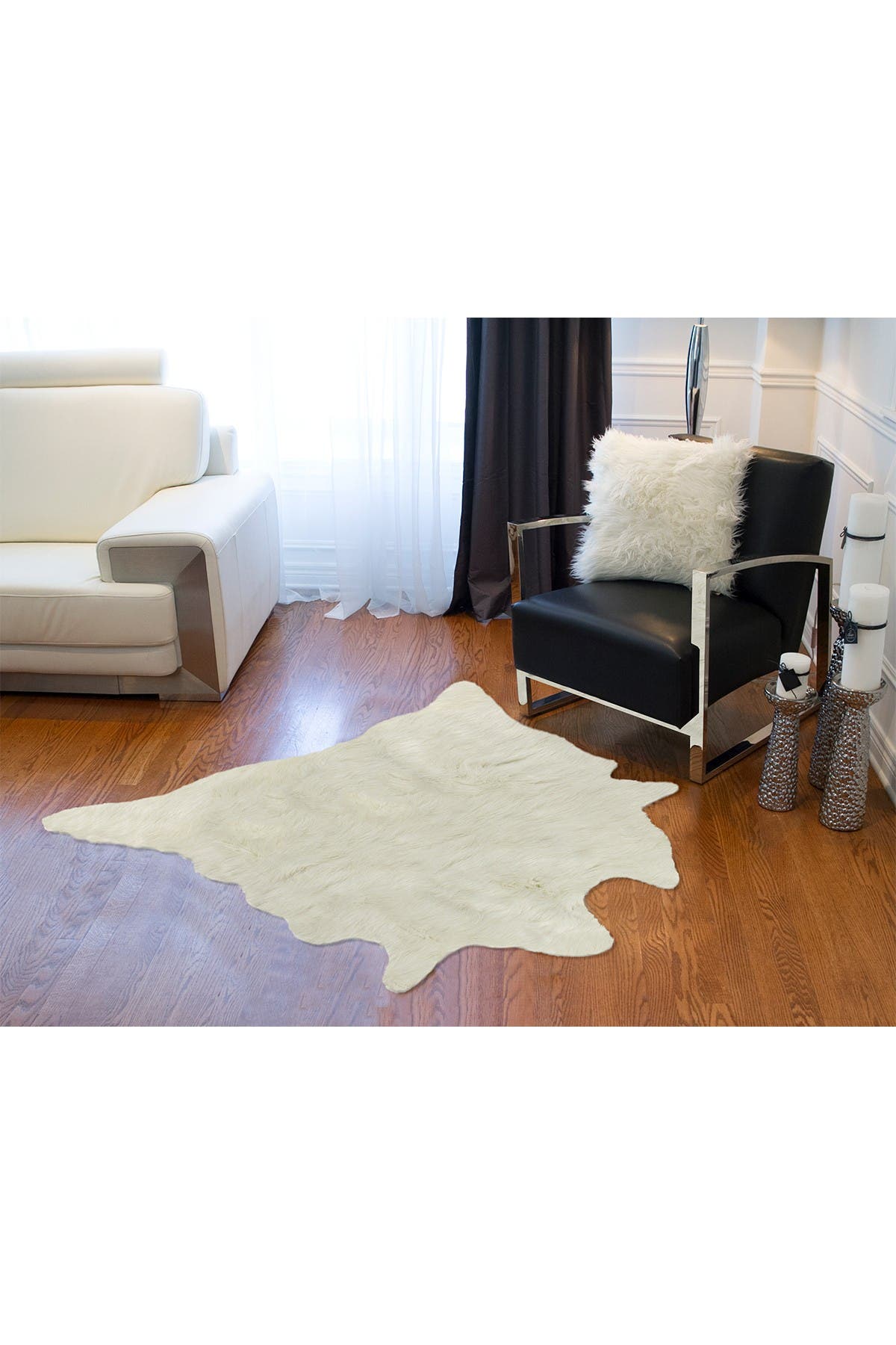 LUXE Off White Faux Cowhide Rug - 4.25 ft x 5ft | Nordstromrack