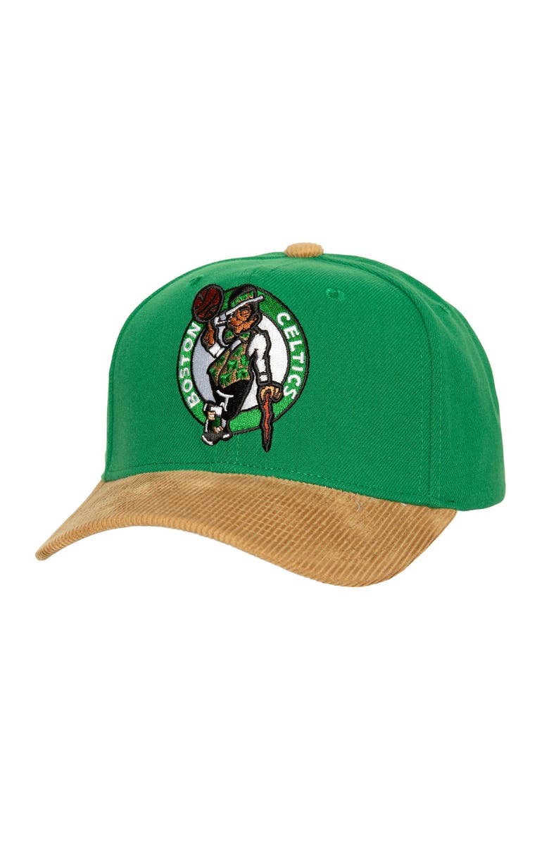 Mitchell & Ness Men's Mitchell & Ness Kelly Green Boston Celtics Corduroy Pro Crown Adjustable ...