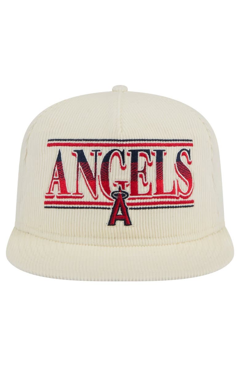New Era Men's New Era Cream Los Angeles Angels Throwback Bar Golfer ...