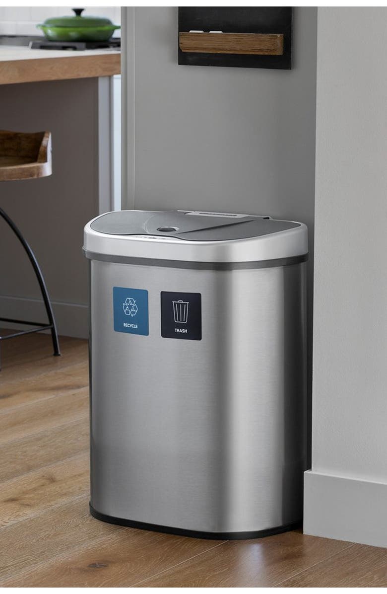 NINESTARS Dual Compartment Motion Sensor Trash Can - 18.5 Gallon ... NINESTARS Dual Compartment Motion Sensor Trash Can - 18.5 Gallon ...