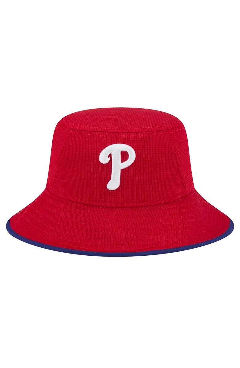 New Era Men's New Era Red Philadelphia Phillies Game Day Bucket Hat ...
