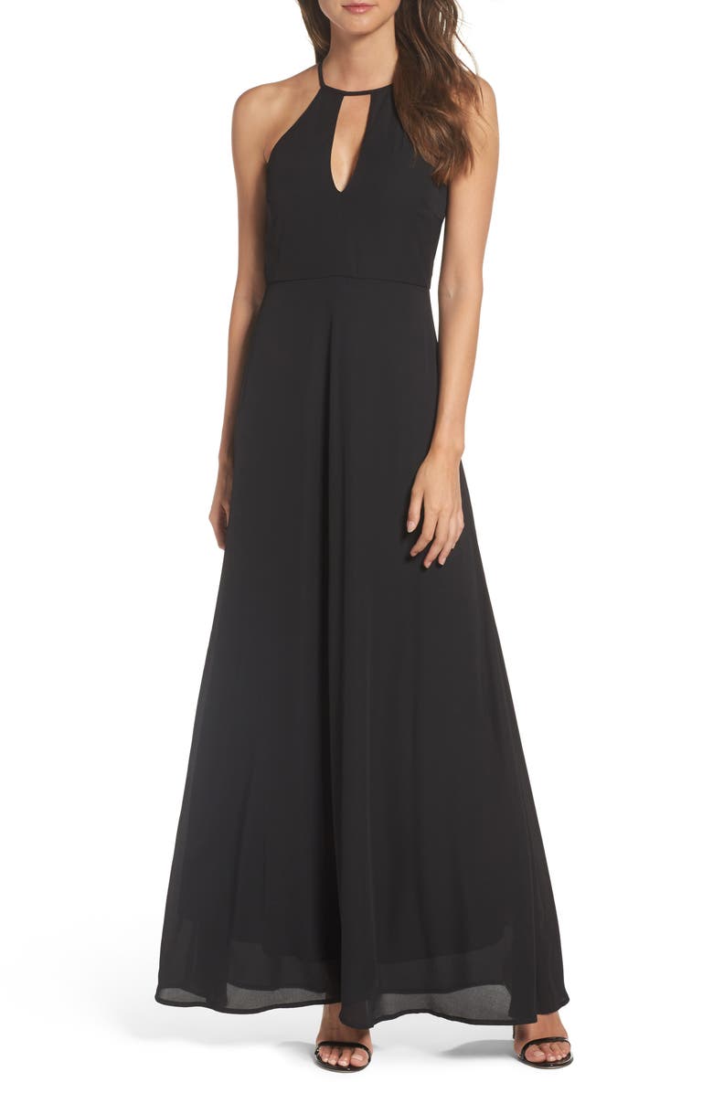 Lulus Halter A Line Chiffon Gown Nordstrom
