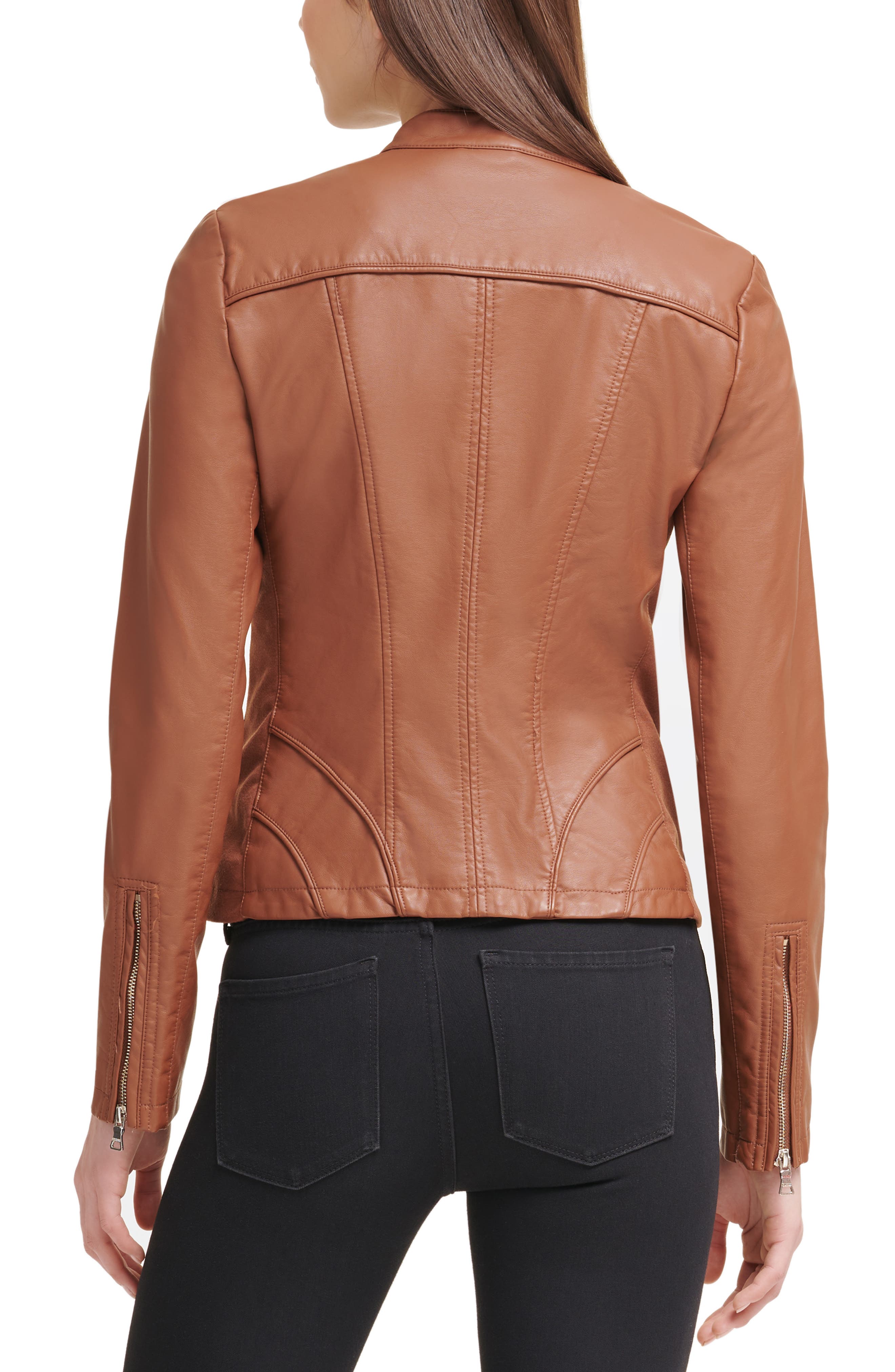 GUESS Faux Leather Racer Jacket | Nordstromrack