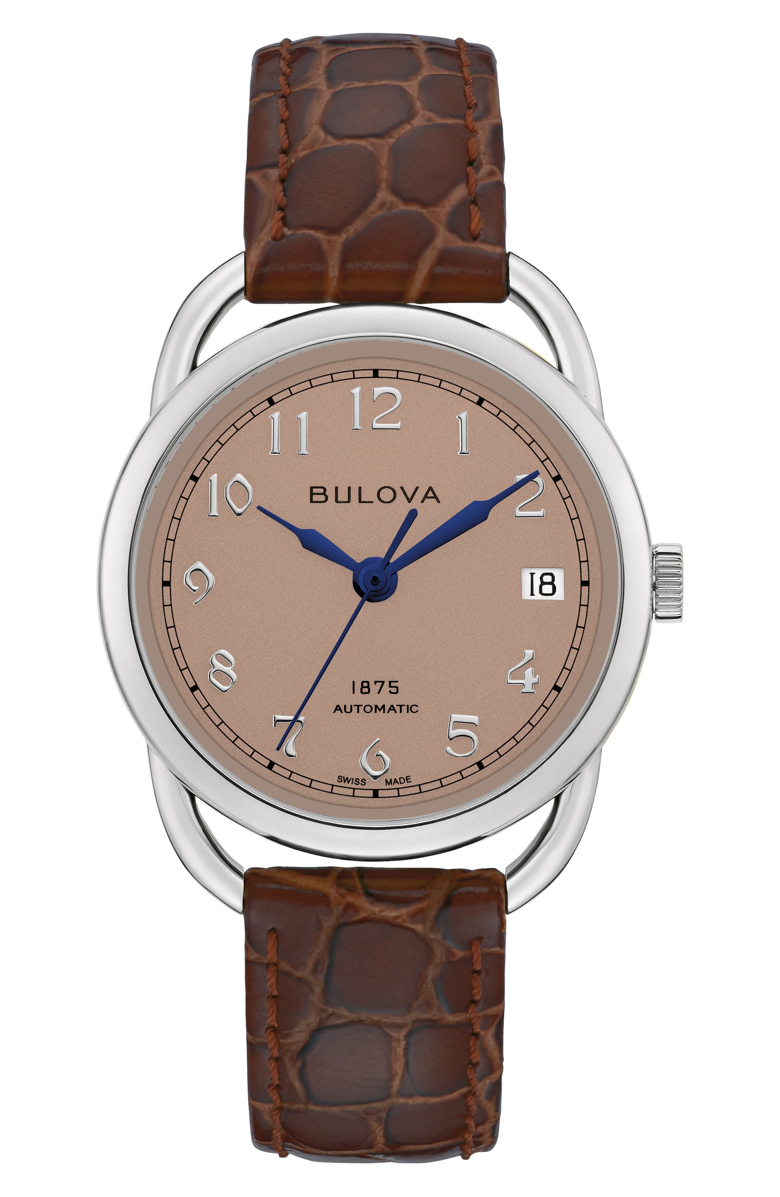 BULOVA Joseph Bulova Commodore Leather Strap Watch | Nordstrom