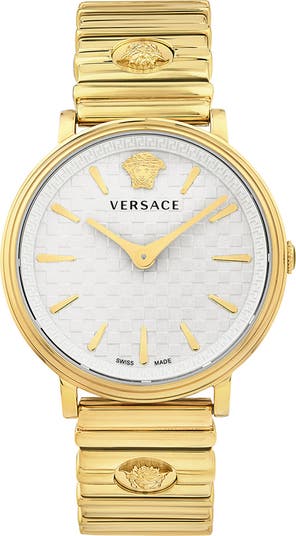 Versace V-Circle Logomania Quartz Bracelet Watch, 38mm | Nordstromrack