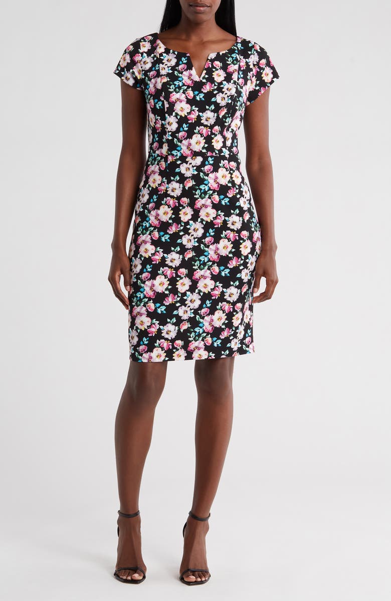 Connected Apparel Floral Print Sheath Dress | Nordstromrack