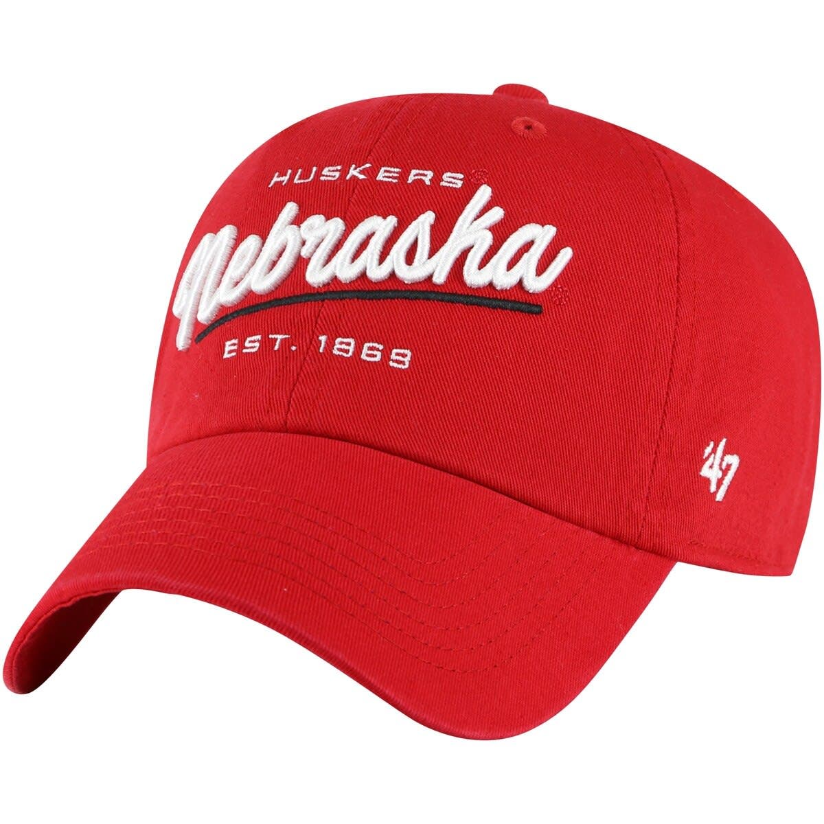 '47 Women's '47 Scarlet Nebraska Huskers Sidney Clean Up Adjustable Hat ...