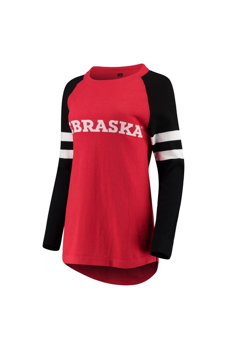 FOCO Women's Scarlet Nebraska Huskers Stripe Sleeve Tunic Sweater ...