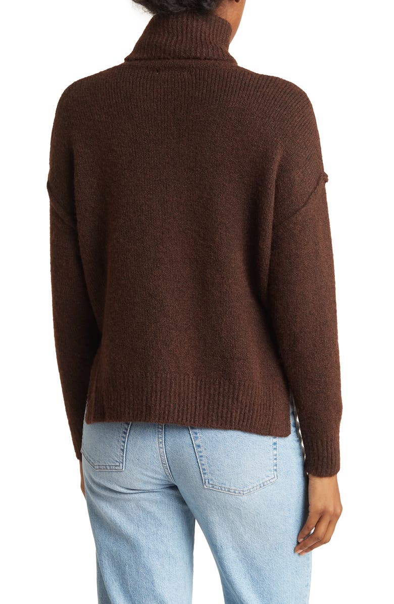 MAX STUDIO Boxy Side Slit Turtleneck Sweater | Nordstromrack