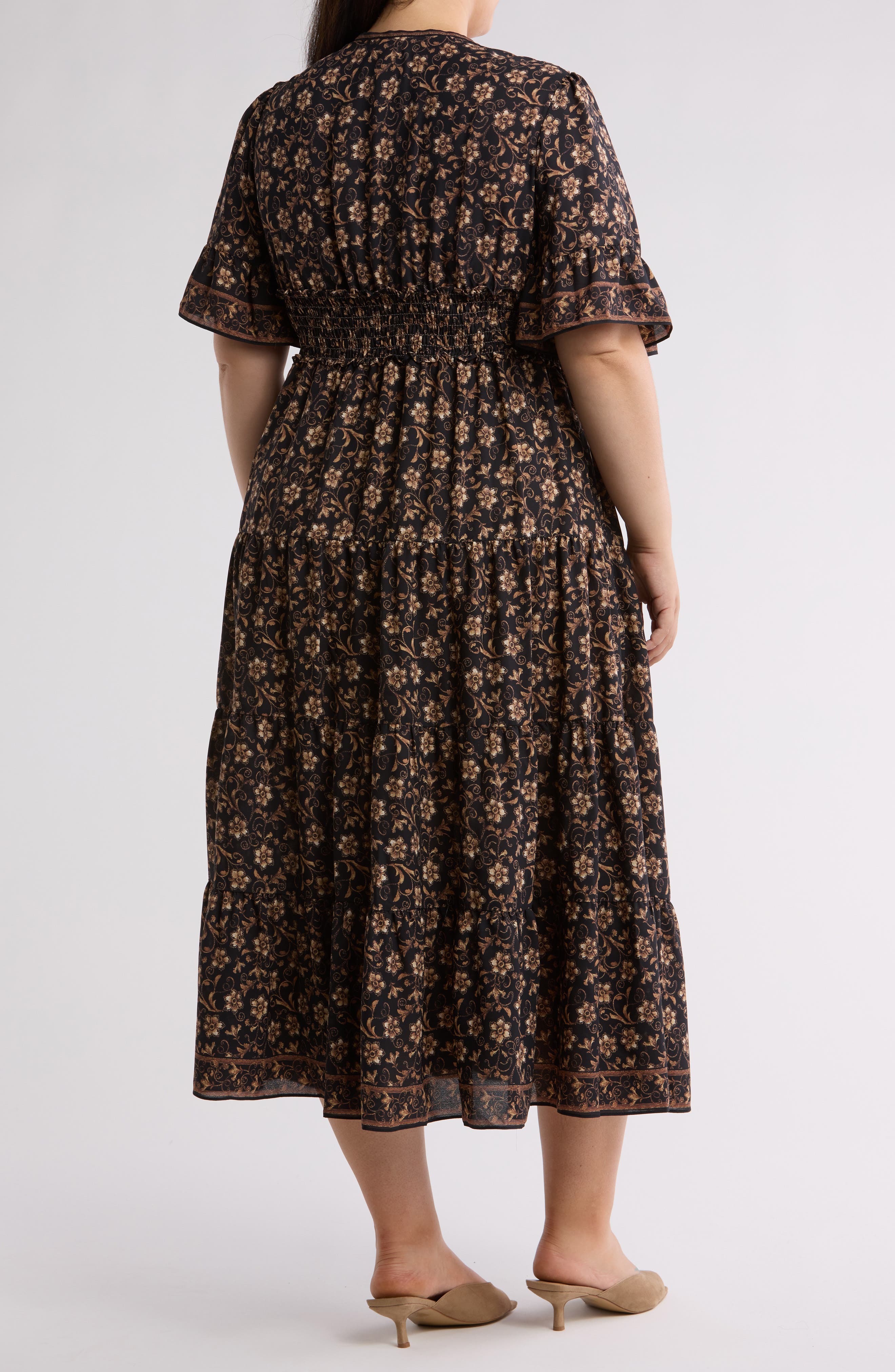 MAX STUDIO Short Sleeve V-Neck Maxi Dress | Nordstromrack