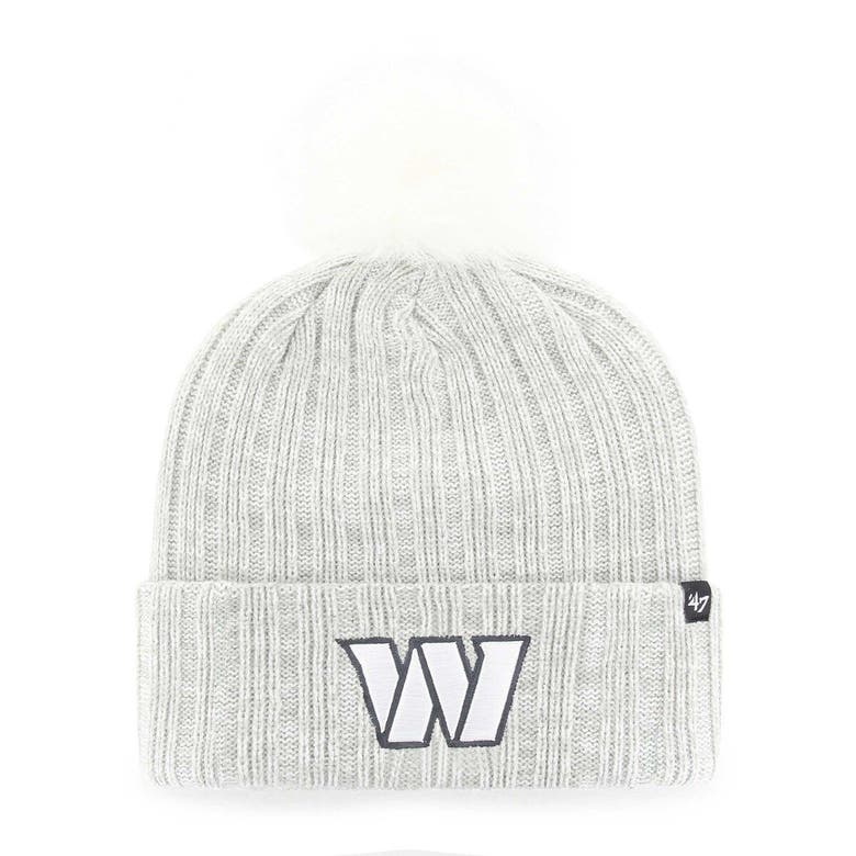 47 Gray Washington Commanders Koda Cuffed Knit Hat With Pom Modesens