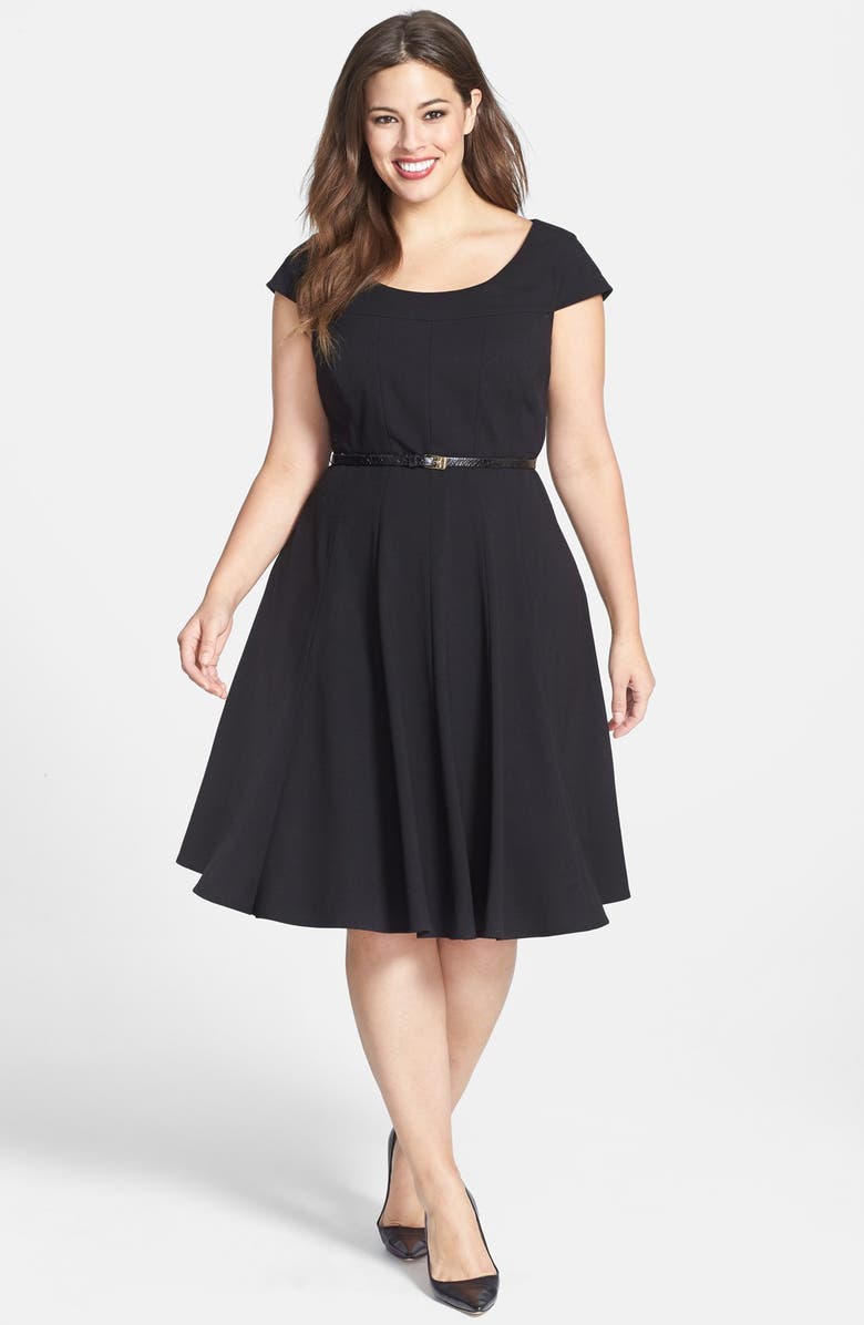Calvin Klein Cap Sleeve Fit And Flare Dress Plus Size Nordstrom